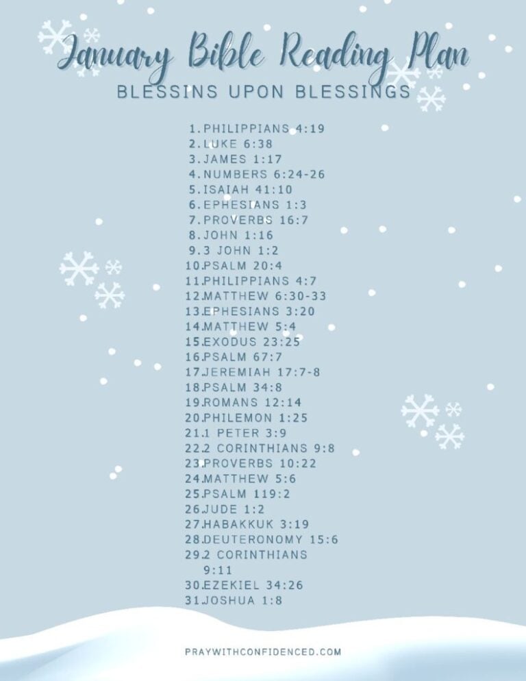 January Blessings and Prayers (with free printable) - Pray With Confidence