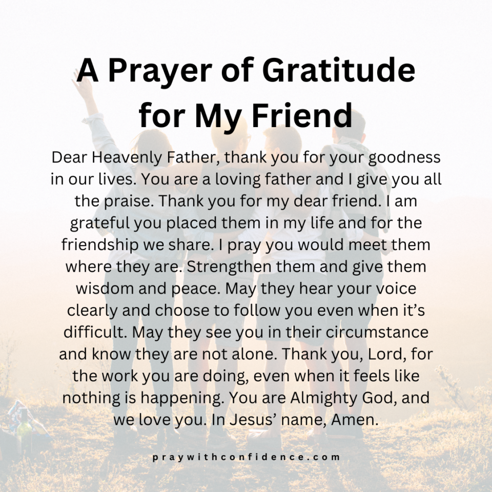 Prayer for My Friends - Pray With Confidence