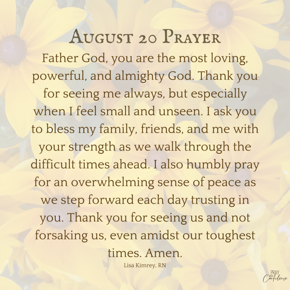 August 20 Prayer - Pray With Confidence