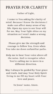 Prayer for Clarity: 13 Powerful Prayers For Guidance and Peace - Pray ...