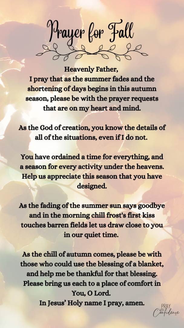 Prayers for Fall - Pray With Confidence